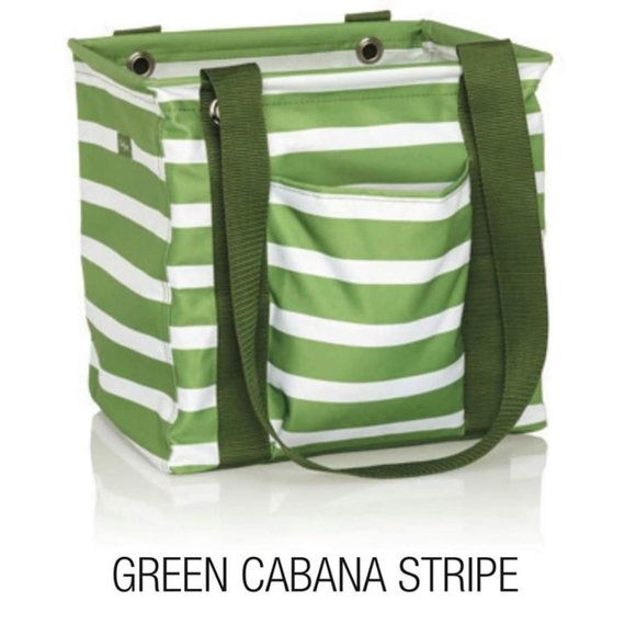 thirty-one | Bags | Thirty One Small Utility Tote Green Cabana Nip ...